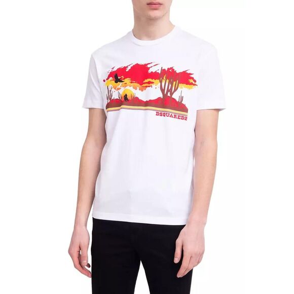 Dsquared² | Shirts | Dsquared Contrasting Logo Print Crew Neck Tshirt ...